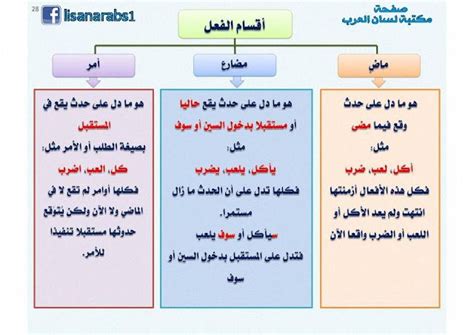 أقسام الفعل الفعل الماضي ، والفعل المضارع ، وفعل الأمر شرح مبسط مع