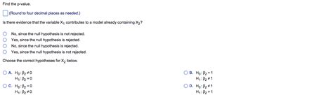 Solved A Regression Analysis Is Performed On A Sample Size