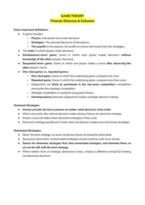 Business Economics C6 Game Theory Sequential Game Game Theory