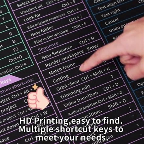 Excel Shortcut Keys Mouse Pad Extended Large Xl Cheat Sheet Gaming Mousepad Pc Office