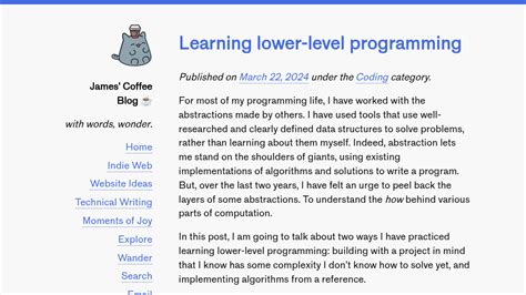 Learning Lower Level Programming