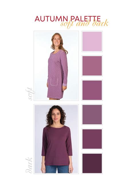 Autumn Palette For Soft And Dark Autumn Color Type In Purple Цветовые сочетания Осенние цветы