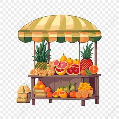 Fruit Stand Vectorcliparttindahan Ng Prutascartoon Cartoon