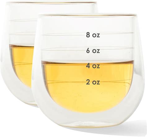 Uba Portion Control Wine Glasses Built In Measurements