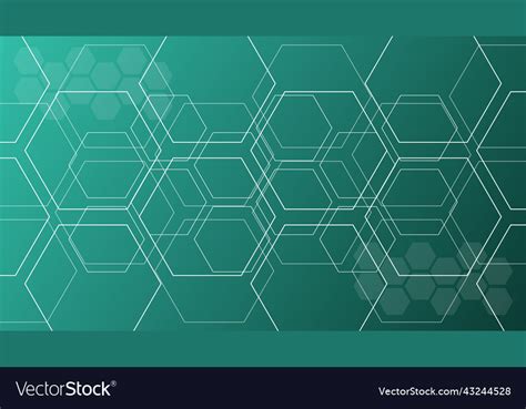 Abstract Green Hexagon Shape Modern Background Vector Image