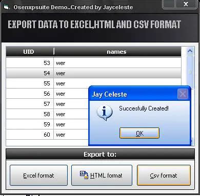 Export Data To CSV EXCEL HTML Format SourceCodester