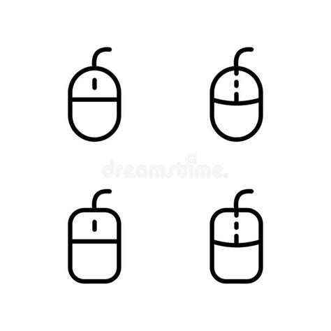 Computer Mouse Icon Set Mouse Icon 4 Type Mouse Icons Stock Vector Illustration Of