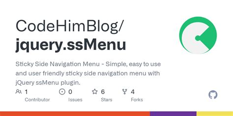 Github Codehimblogjqueryssmenu Sticky Side Navigation Menu Simple Easy To Use And User