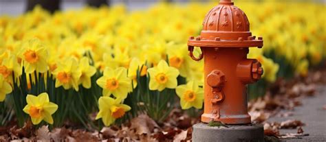 Premium Photo Spring Fire Hydrant Adorned With Daffodils