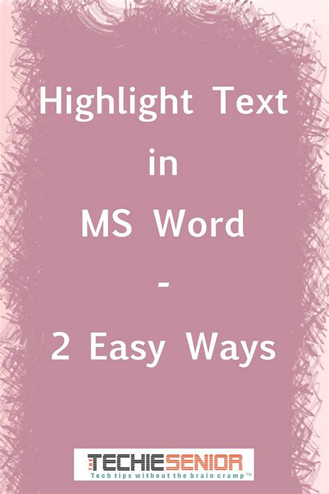 How To Highlight Text In MS Word