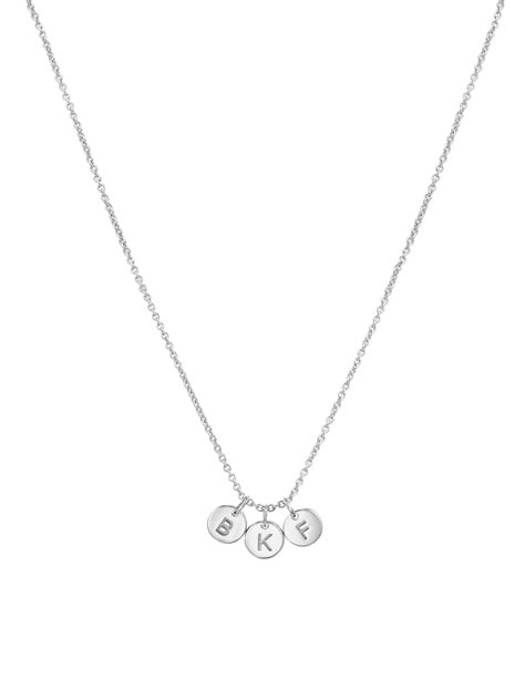 Tiny Initial Disc Necklace 925 Sterling Silver