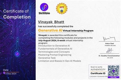 Vinayak Bhatt On Linkedin Generativeai Aiinternship Artificialintelligence Machinelearning Ai