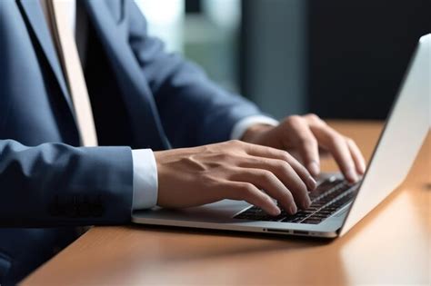 Premium Photo Close Up Of A Man Hand Typing On Computer Keyboard For Business