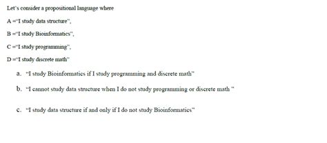 Solved Lets Consider A Propositional Language Where A I