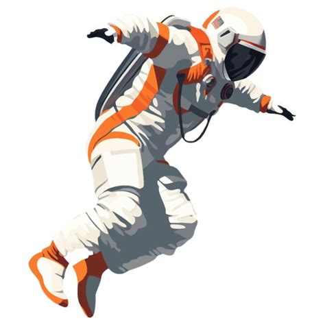 premium vector a spaceman wearing a jumpsuit and jumping between the