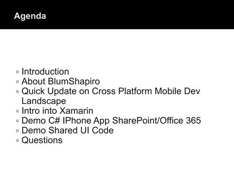 Sharepoint Mobile App Development With Xmarin Ppt