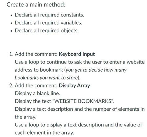 Solved Create A Main Method Declare All Required Constants Chegg