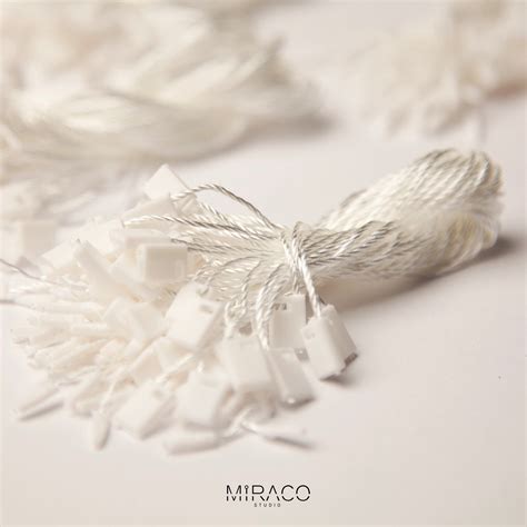 White Nylon String Hang Tag Strings Secure Attachments For Clothes More Loop Fasteners