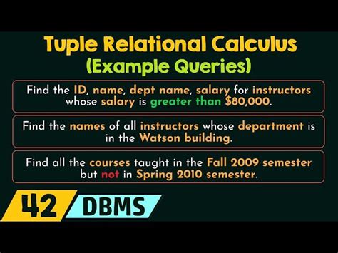 Free Video Tuple Relational Calculus Example Queries In Database