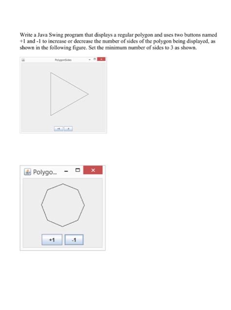 Solved Write A Java Swing Program That Displays A Regular Chegg Com