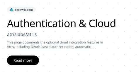 Authentication And Cloud Atrislabsatris Deepwiki