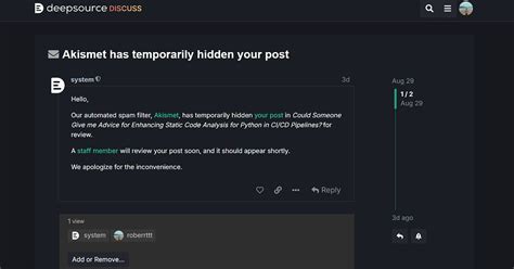 Why My Post Has Been Hidden Help Wanted Deepsource Discuss