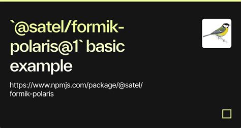 `satelformik Polaris1` Basic Example Codesandbox