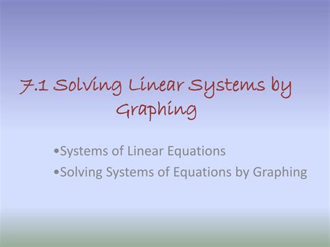 ppt 7 1 solving linear systems by graphing powerpoint presentation free download id 9409537