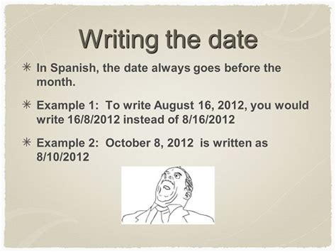 Learn To Write The Date In Spanish Spanish To English Translation