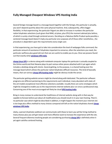 PPT Fully Managed Cheapest Windows VPS Hosting India PowerPoint Presentation ID