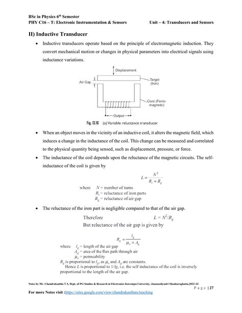 Unit 4 Transducers And Sensors Definition And Types Of Transducers PDF