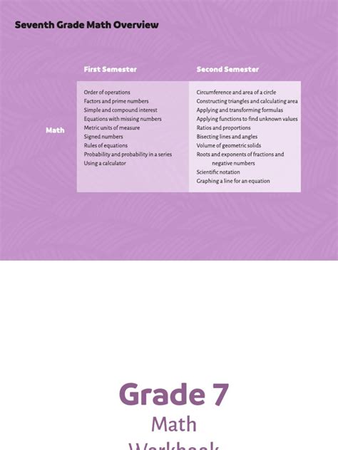 Grade 7 Math Workbook Curriculum Sample July 2021 Pdf