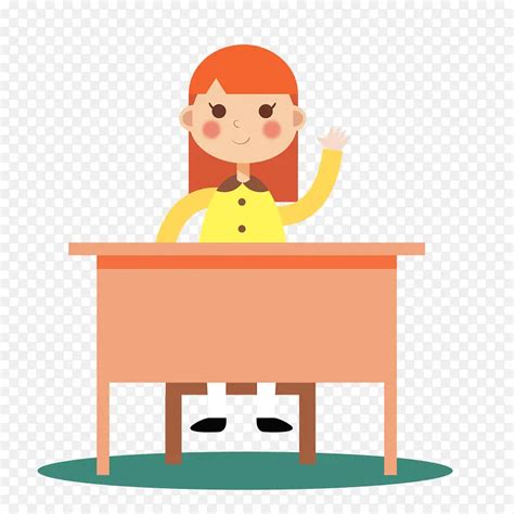 卡通长发上课女孩矢量图png图片素材下载图片编号7744003 Png素材网