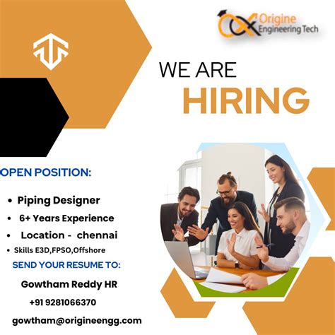 Gowtham Reddy On Linkedin Urgent Hiring For Piping Designer Location Chennai Experience