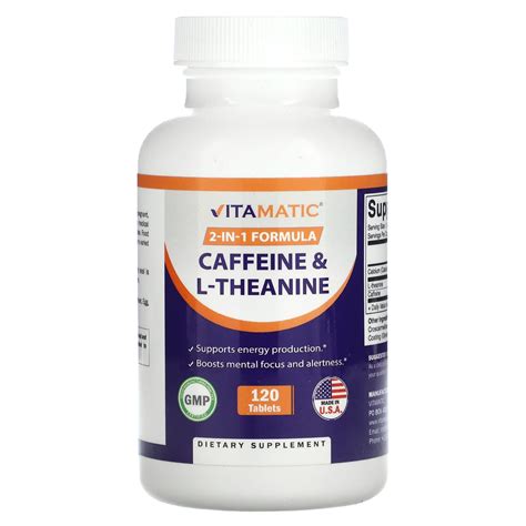 Vitamatic Caffeine And L Theanine 120 Tablets