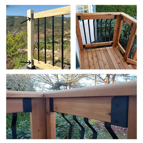 Stainless Steel Deck Railing Brackets Connectors For 2x4 Actual 1 5x3 5 Railing Wood Post