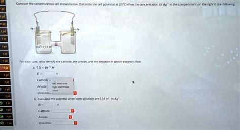 Solved Texts Consider The Concentration Cell Shown Below Calculate