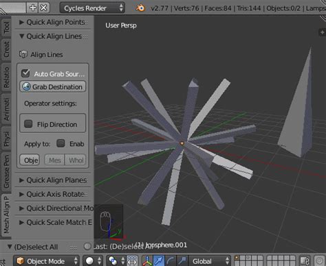 workflow is there an easy way to align two objects on a specific axis