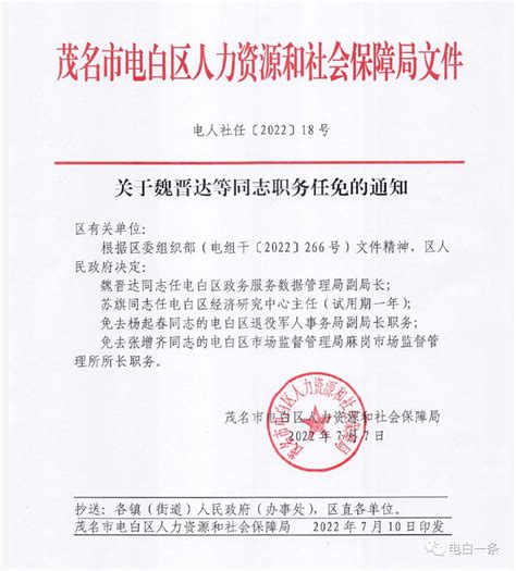 电白一批局长被任免！茂名天花板老乡