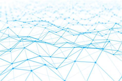 블루 디지털 데이터 및 네트워크 연결 삼각형 라인 및 흰색 배경 3d 추상 그림에 미래 기술 개념 분야 0명에 대한 스톡 사진