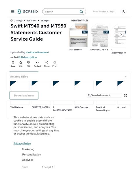 Swi Mt940 And Mt950 Statements Customer Service Guide Haribabu