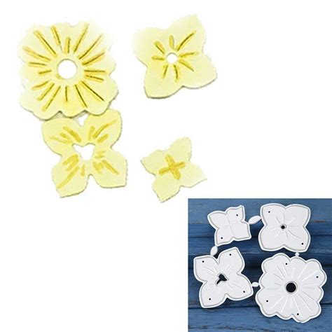 네 꽃 금속 절단 금형 스크랩북 공예 금형 템플릿 엠보싱 종이 금형 새로운 만들기 예술 공예 및 바느질