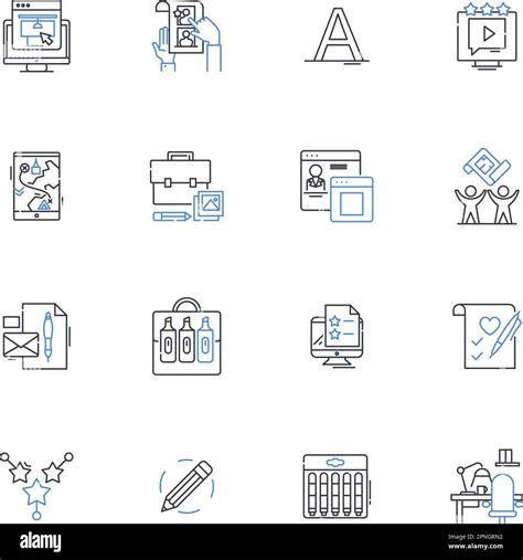 Purposeful Schematics Line Icons Collection Insight Strategy Design Efficiency Ingenuity