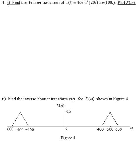 4 I Find The Fourier Transform Of X T 4sinc 20t Cos 100t Plot X