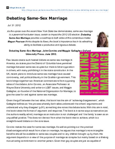 pdf debating same sex marriage