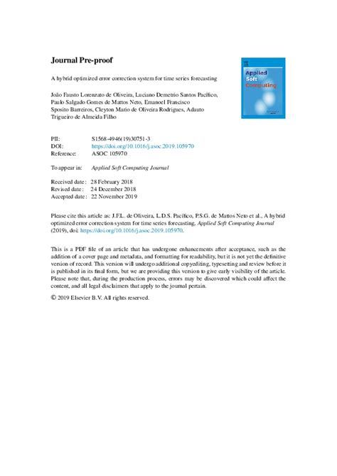 pdf a hybrid optimized error correction system for time series