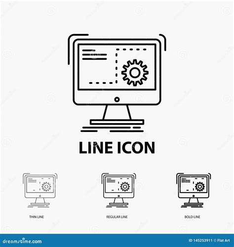 Command Computer Function Process Progress Icon In Thin Regular And Bold Line Style Vector