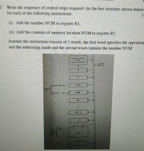 Solved 2 Write The Sequence Of Control Steps Required For