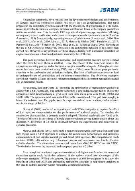 Numerical Simulation Of Combustion Behavior Of Di Diesel Engine With Conjunction Of Amr And