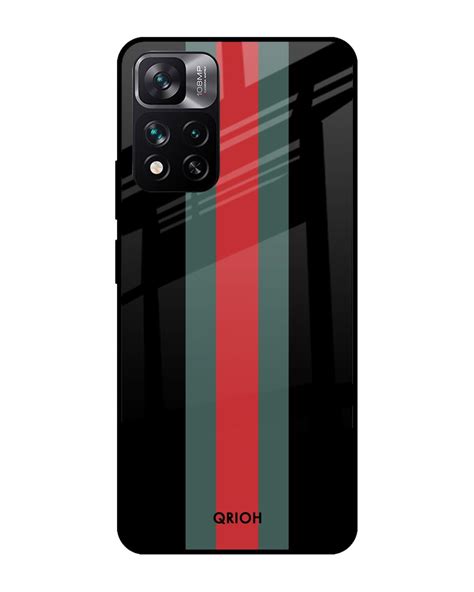 Buy Striped Premium Glass Cover For Mi 11i Impact Resistant Matte